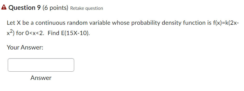 Solved Let X Be A Continuous Random Variable Whose 4834