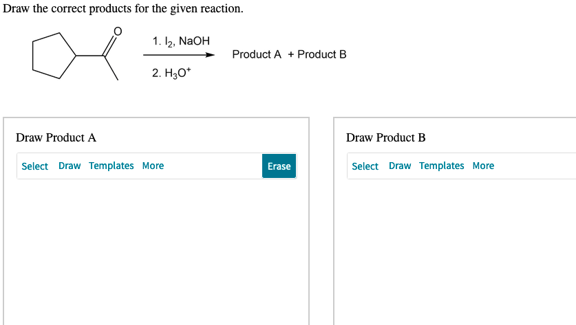 Solved Draw the correct products for the given reaction. 1. | Chegg.com