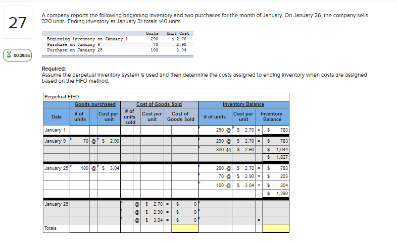 Solved A company reports the following beginning Inventory | Chegg.com