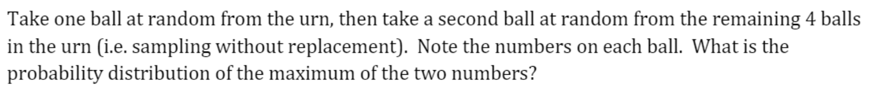 Solved Take one ball at random from the urn, then take a | Chegg.com