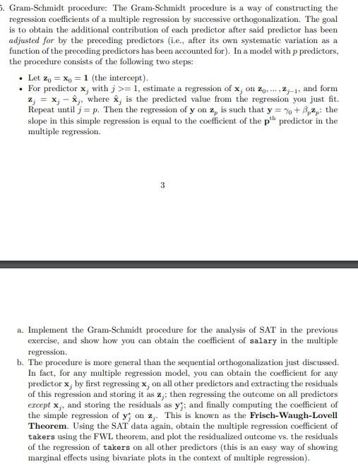 Solved Gram-Schmidt procedure: The Gram-Schmidt procedure is | Chegg.com