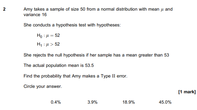 Solved 2 Amy takes a sample of size 50 from a normal | Chegg.com