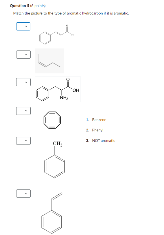 Solved Match the picture to the type of aromatic hydrocarbon | Chegg.com