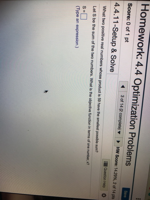 Solved Homework: 4.4 Optimization Problemsa Score: 0 of 1 pt | Chegg.com