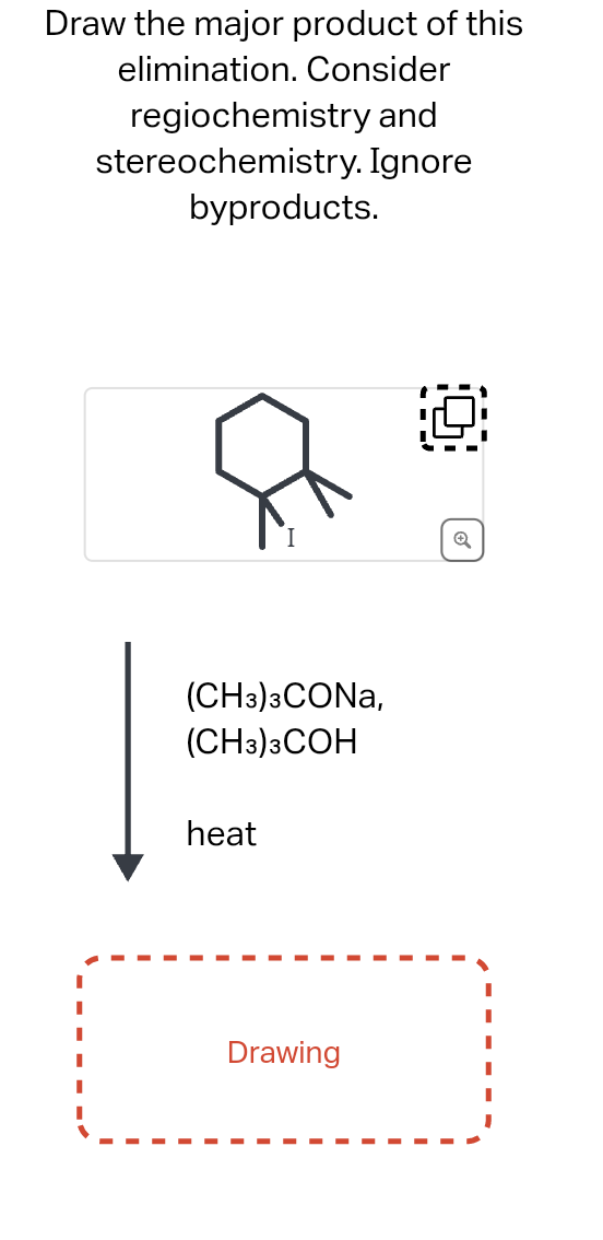 Solved Draw the major product of this elimination. Consider | Chegg.com