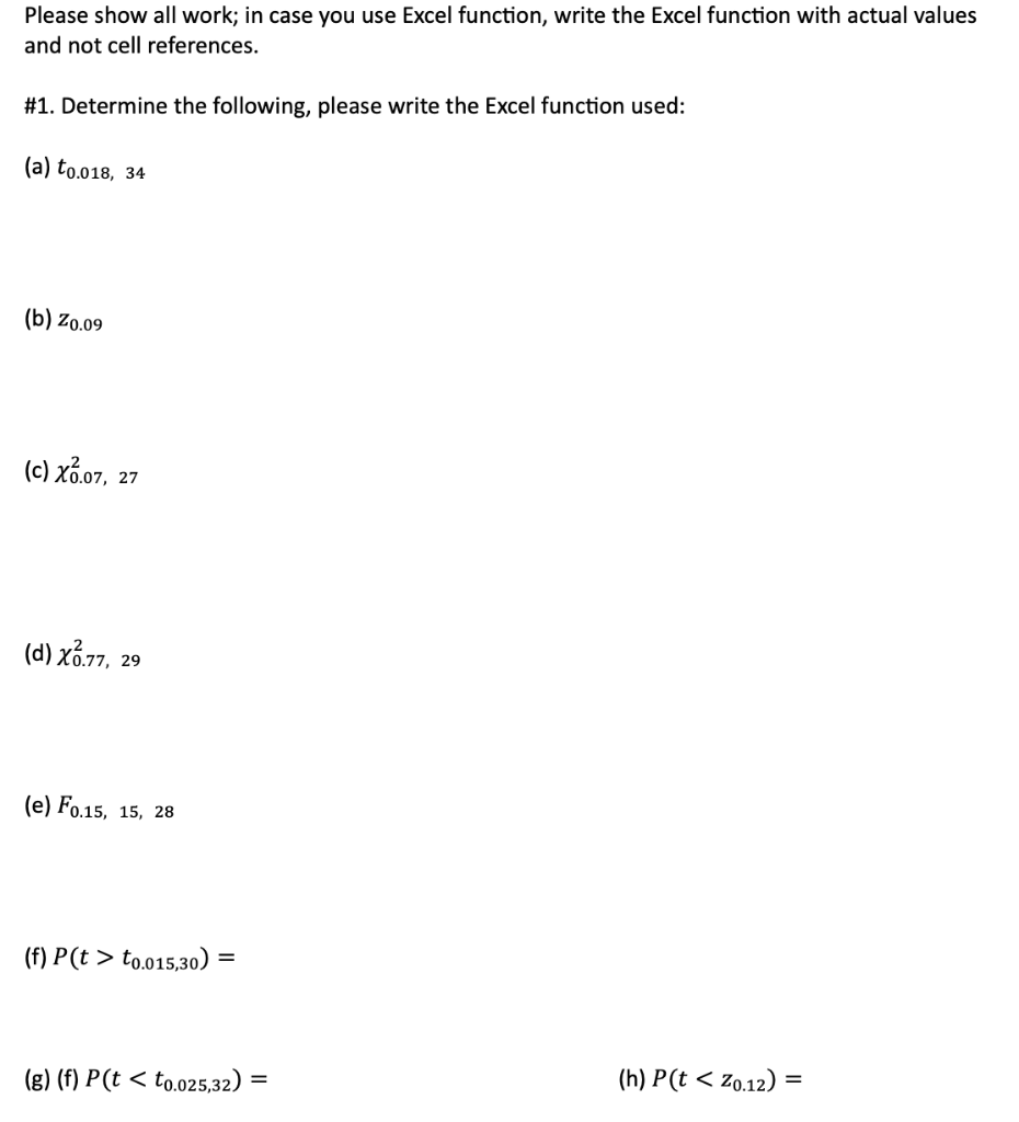 Solved Please show all work; in case you use Excel function, | Chegg.com
