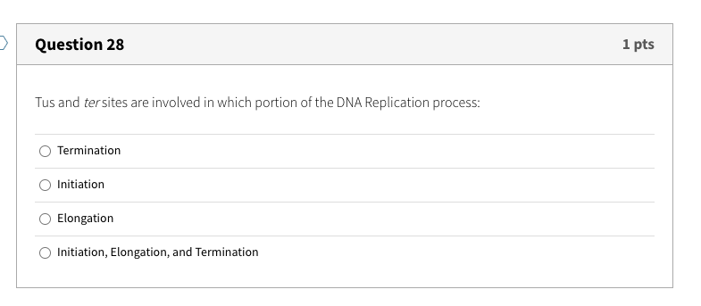 Solved Tus and ter sites are involved in which portion of | Chegg.com