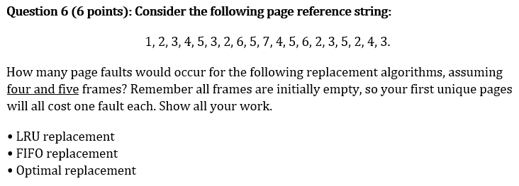 Solved Question 6 (6 points): Consider the following page | Chegg.com