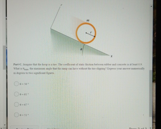 Solved Hoop on a Ramp Learning Goal: To apply the equations | Chegg.com