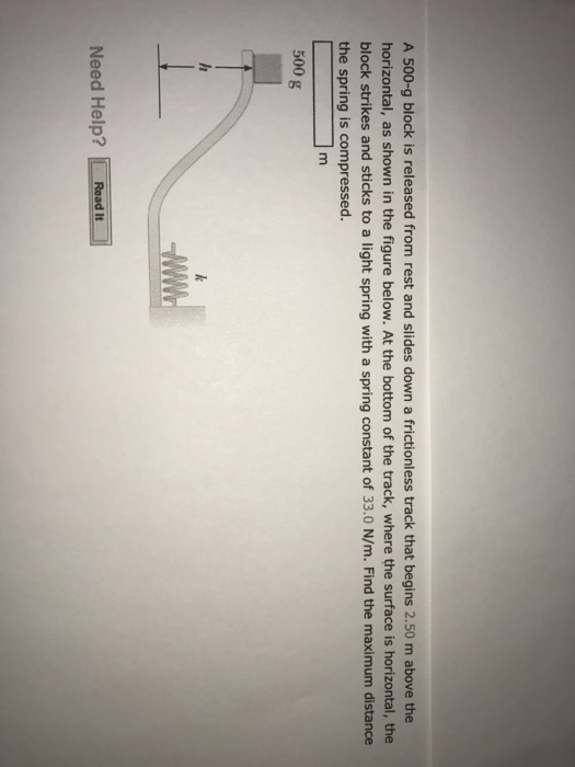 Solved A 500-g block is released from rest and slides down a | Chegg.com
