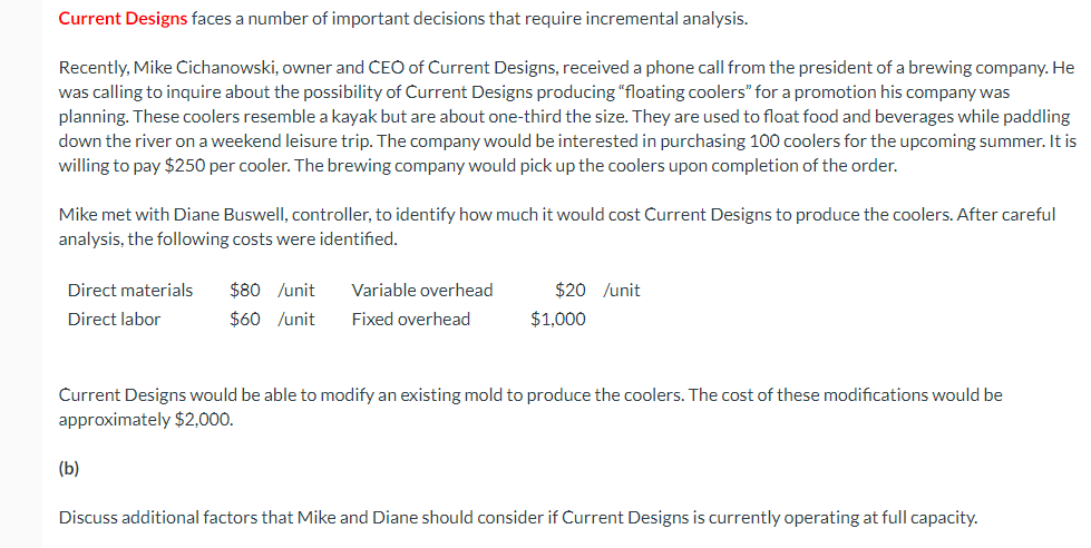 Solved Current Designs faces a number of important decisions | Chegg.com