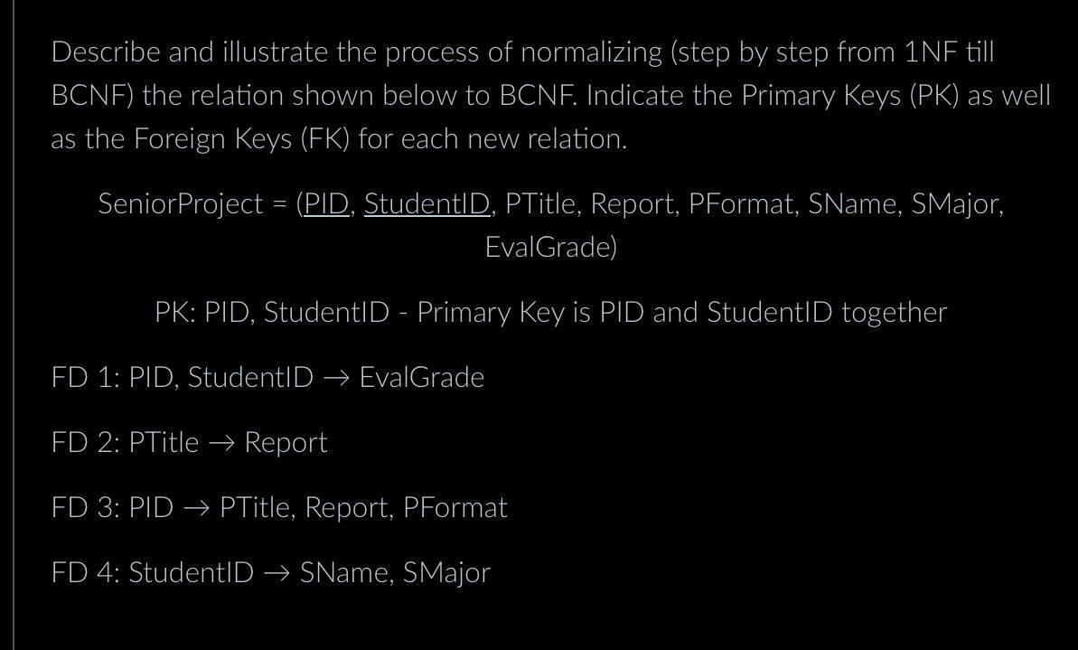 Solved Describe And Illustrate The Process Of Normalizing 