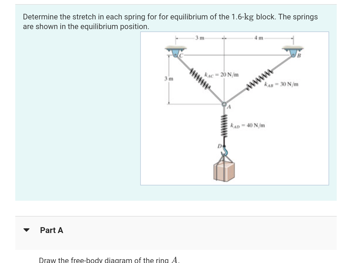 Solved Determine the stretch in each spring for for | Chegg.com