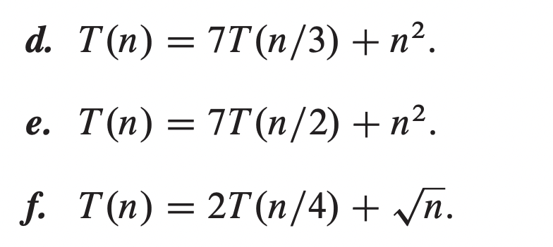 Solved 4-1 Recurrence examples Give asymptotic upper and | Chegg.com