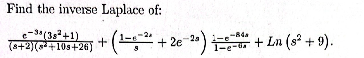 Solved Find the inverse Laplace of: | Chegg.com