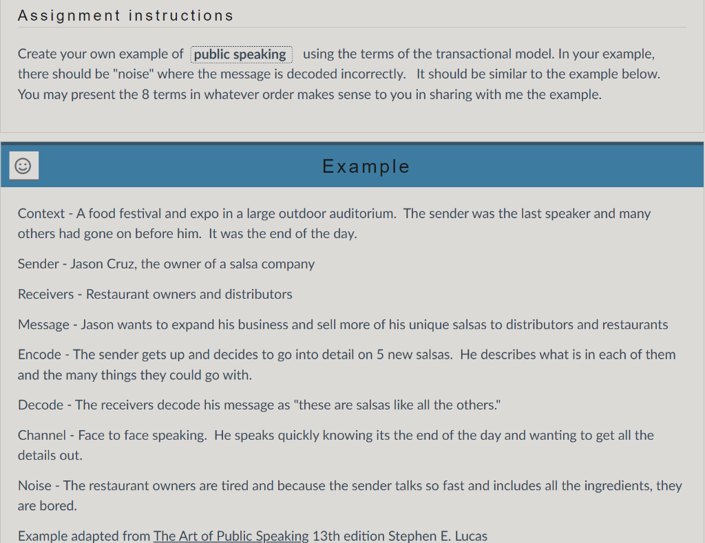 Solved Assignment instructions Create your own example of | Chegg.com