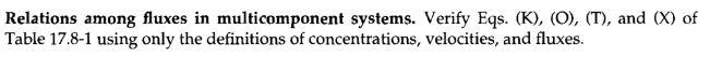 Solved Relations among fluxes in multicomponent systems. | Chegg.com