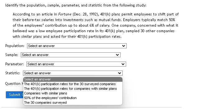 Solved Identify the population, sample, parameter, and | Chegg.com