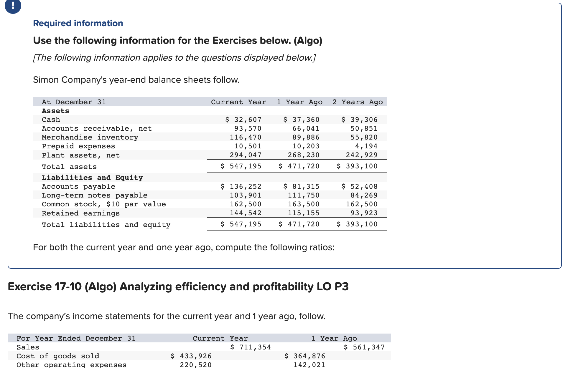 Solved Required information Use the following information | Chegg.com