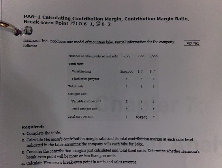 Solved PA6-1 Calculating Contribution Margin, Contribution | Chegg.com