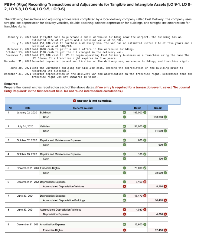 Solved PB9-4 (Algo) ﻿Recording Transactions and Adjustments | Chegg.com