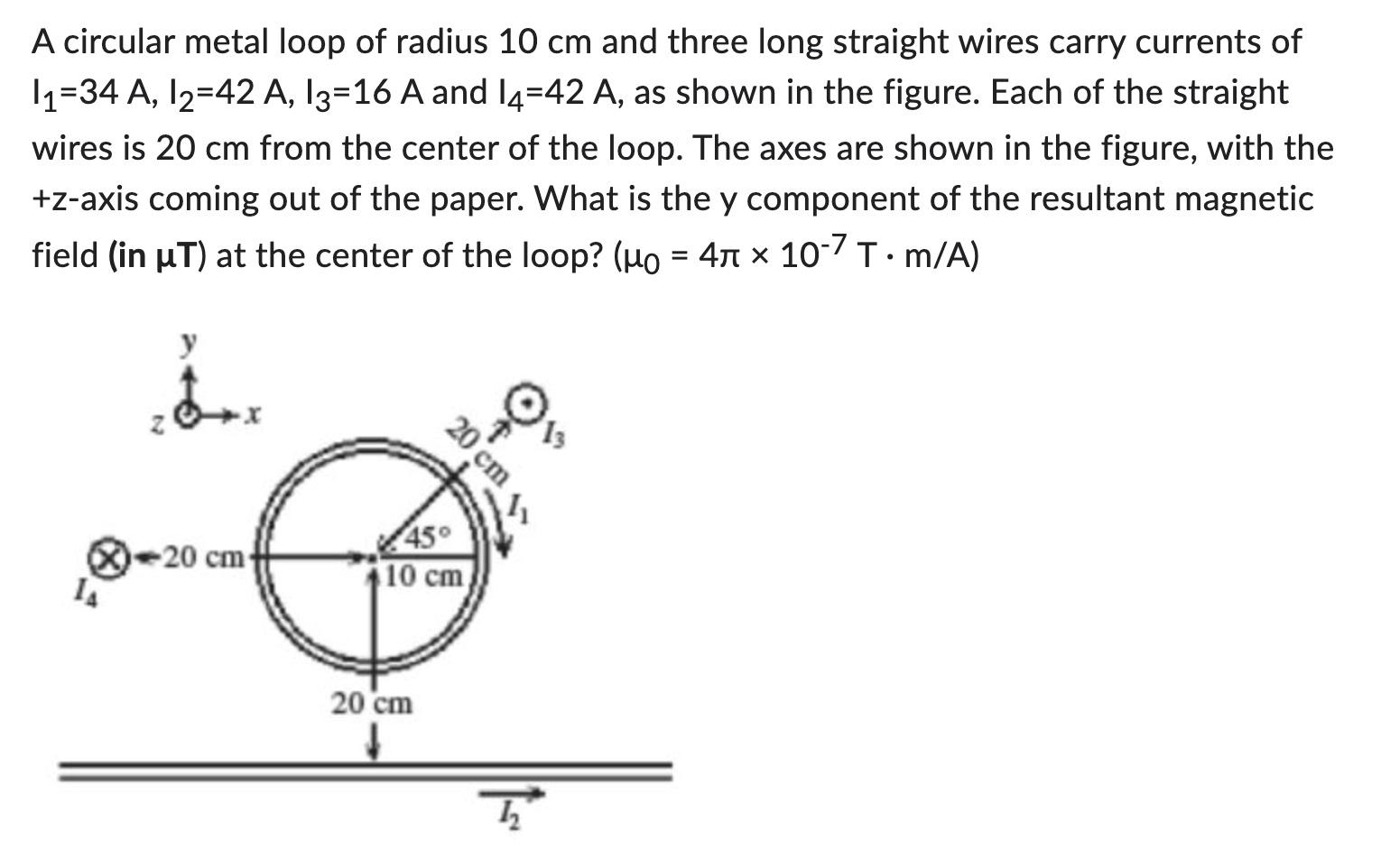 Solved A circular metal loop of radius 10 cm and three long | Chegg.com