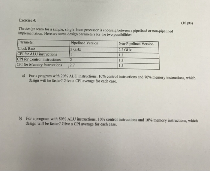 Solved Exercise 4: (10 pts) The design team for a simple, | Chegg.com