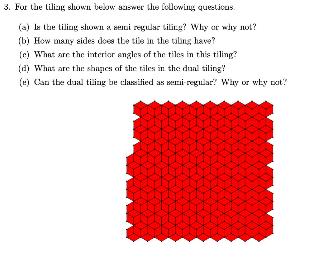 3. For the tiling shown below answer the following | Chegg.com