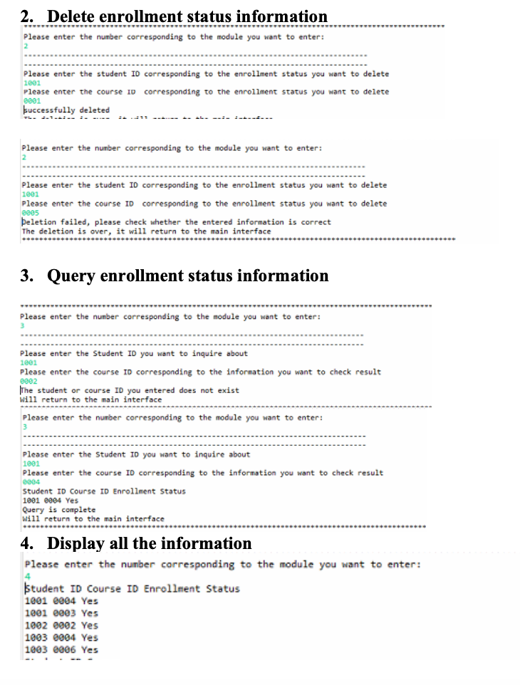 Student course enrollment management module The | Chegg.com