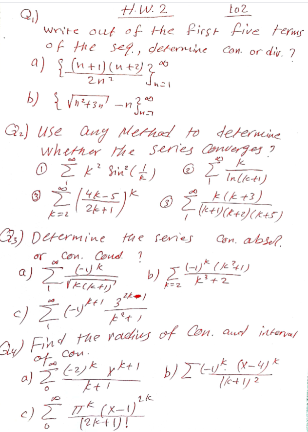 Solved to2 2 из 249 Qw Find the radius of con. and interval | Chegg.com