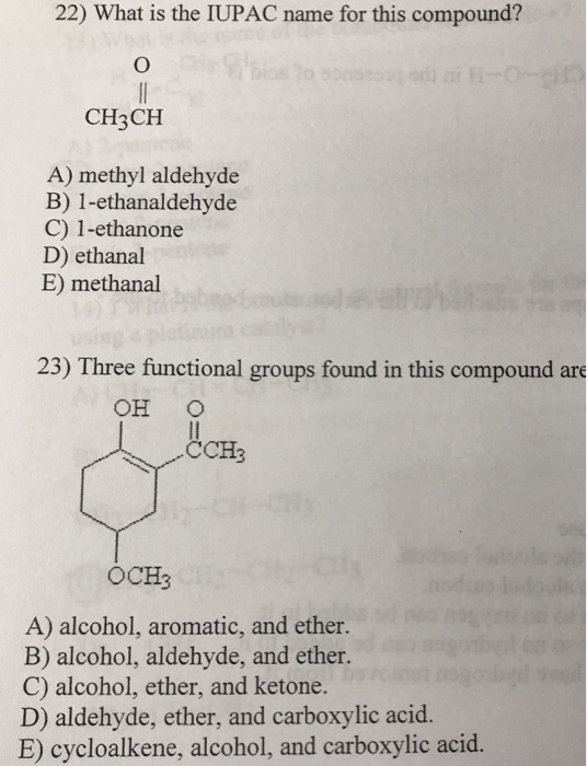 Solved 22) What is the IUPAC name for this compound? CH3CH | Chegg.com