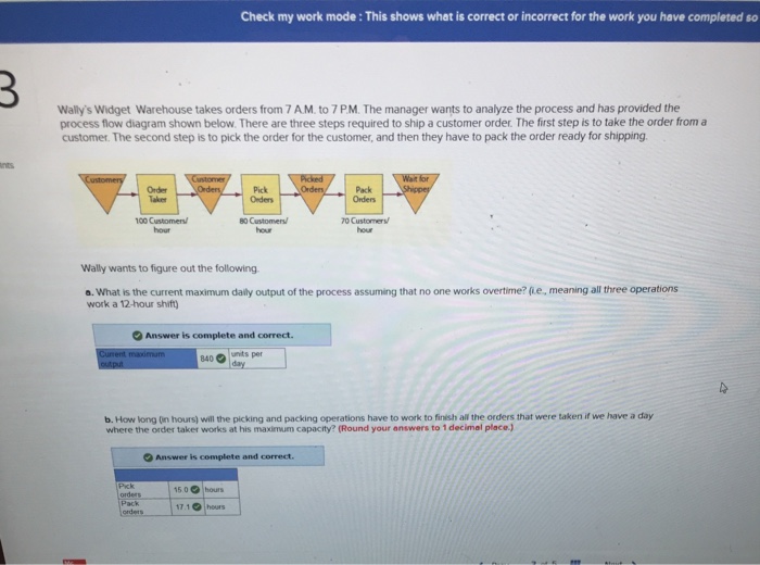 Solved Check my work mode: This shows what is correct or | Chegg.com