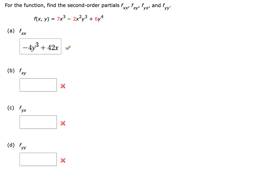 Solved For the function, find the second-order partials | Chegg.com