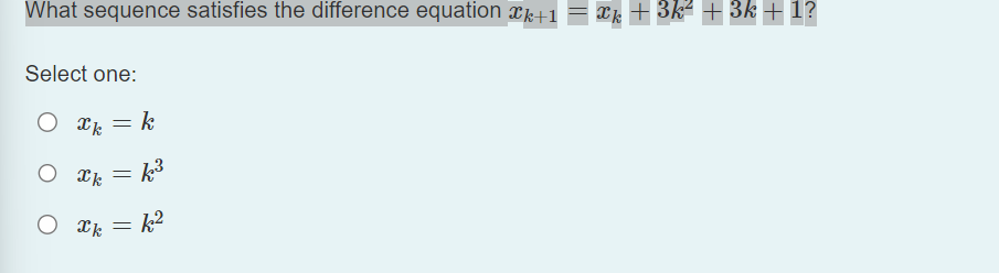 Solved What sequence satisfies the difference equation | Chegg.com