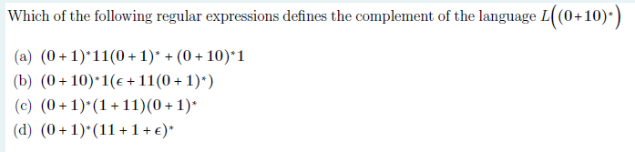 Solved Which of the following regular expressions defines | Chegg.com