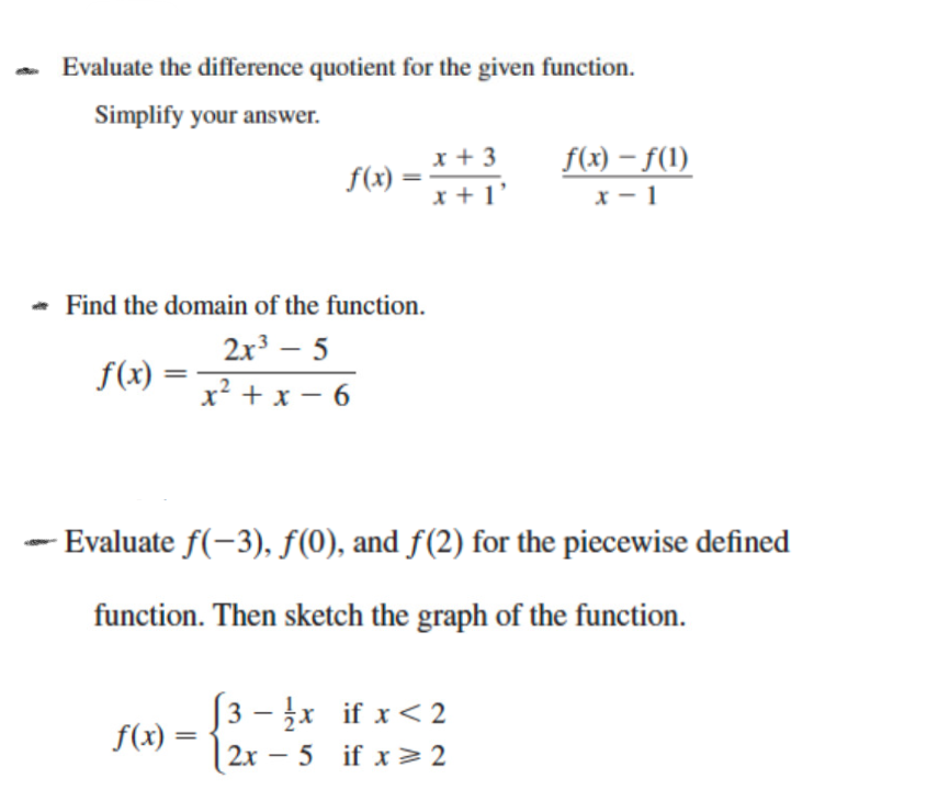 Solved Evaluate the difference quotient for the given | Chegg.com