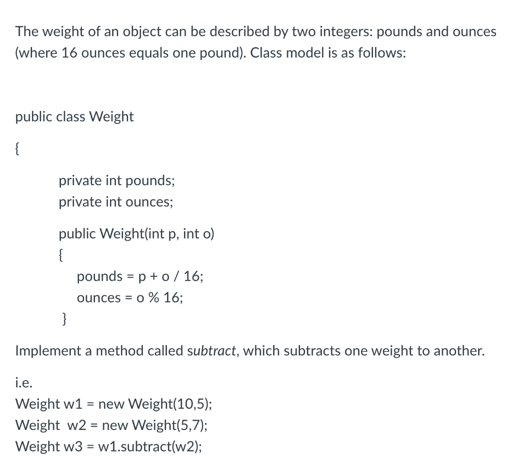 Solved The weight of an object can be described by two | Chegg.com