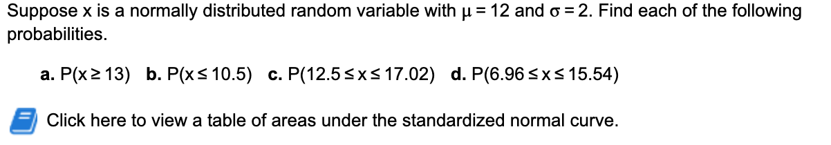 Solved Suppose x is a normally distributed random variable | Chegg.com