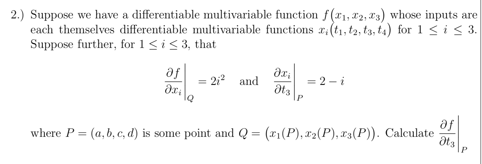 Solved 2.) Suppose we have a differentiable multivariable | Chegg.com
