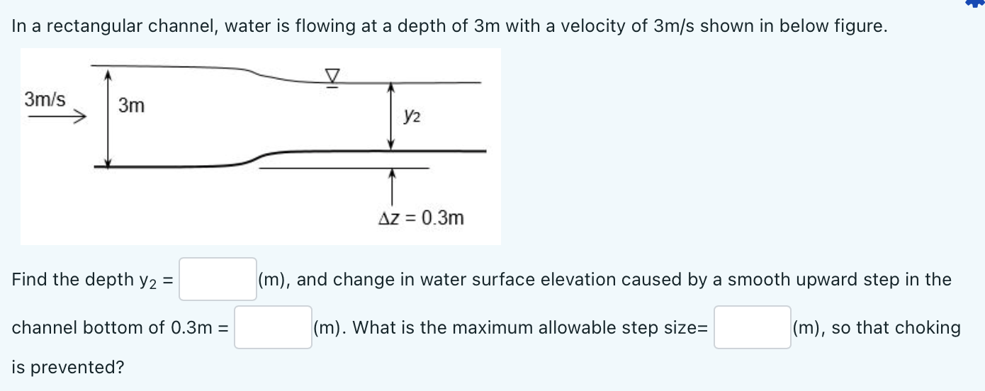 Solved In a rectangular channel, water is flowing at a depth | Chegg.com