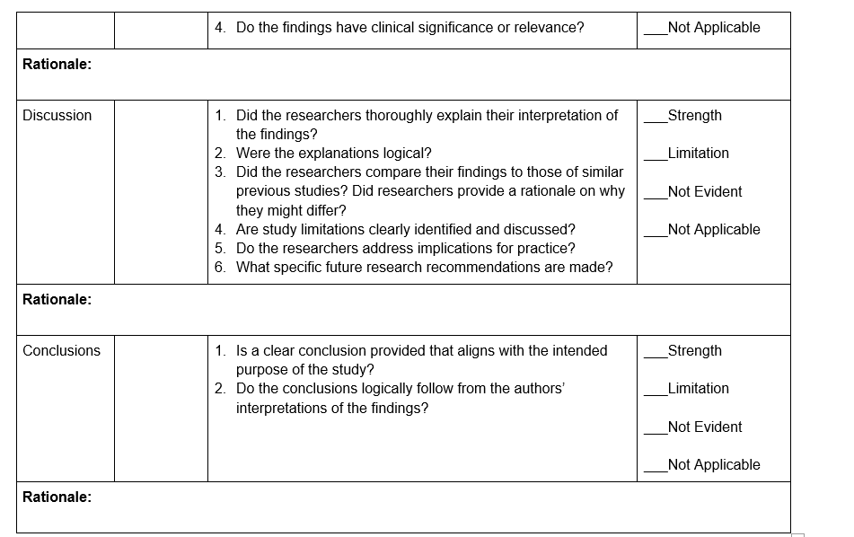 Solved Critical Appraisal Practice Part Ii 