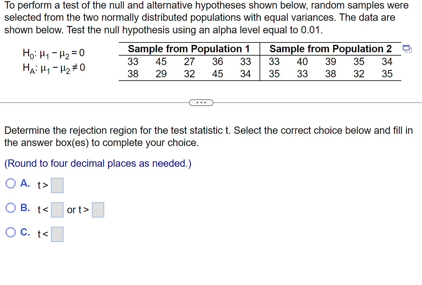 Solved To perform a test of the null and alternative | Chegg.com
