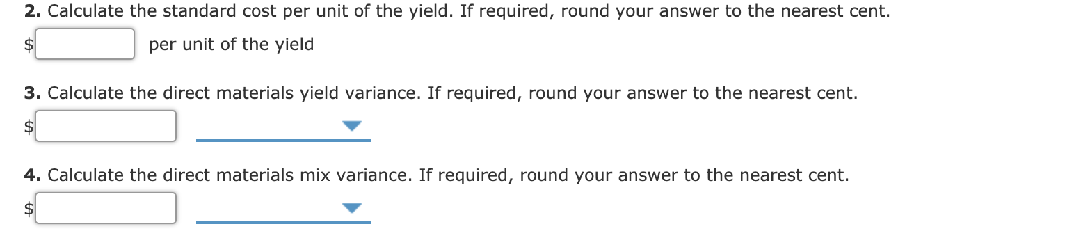 Solved Direct Materials Mix and Yield Variances Chypre, | Chegg.com