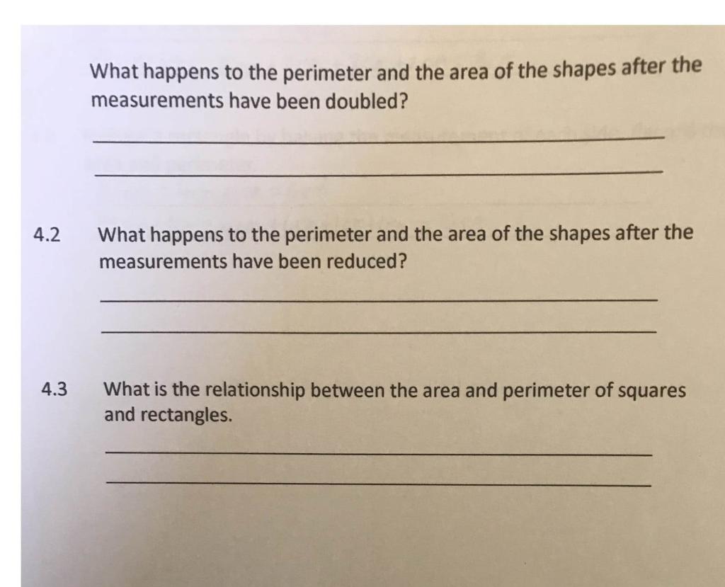 Solved What happens to the perimeter and the area of the | Chegg.com