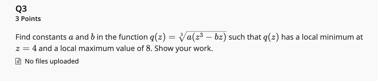 Solved 3 Points Find constants a and b in the function | Chegg.com