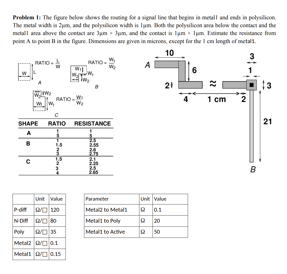 Solved Problem 1: The figure below shows the routing for a | Chegg.com