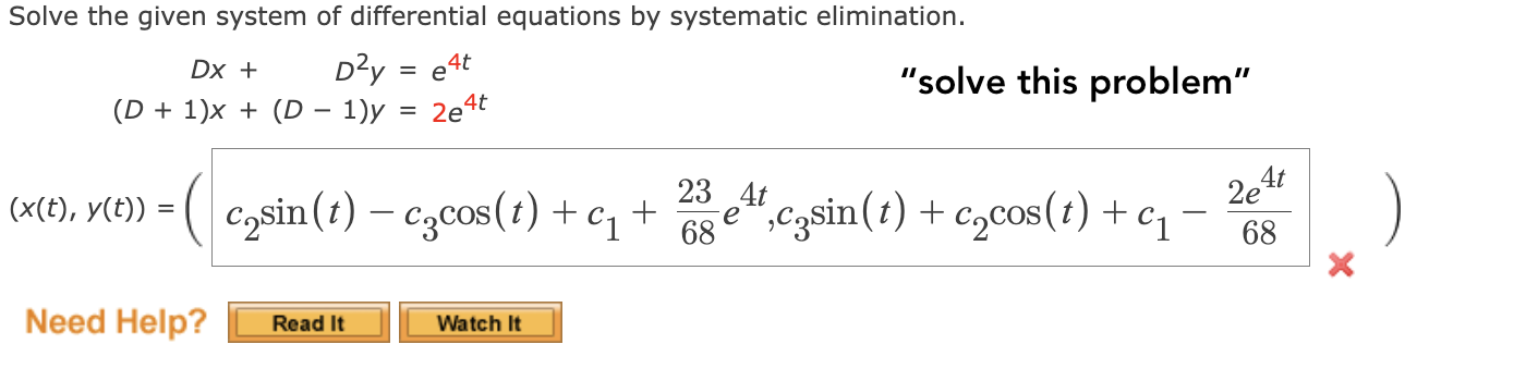 Solved Differential Equations Solve the given system of | Chegg.com