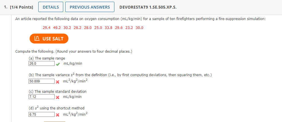 Solved An article reported the following data on oxygen | Chegg.com