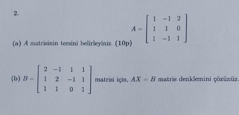 Solved Determine the inverse of matrix A For matrix | Chegg.com