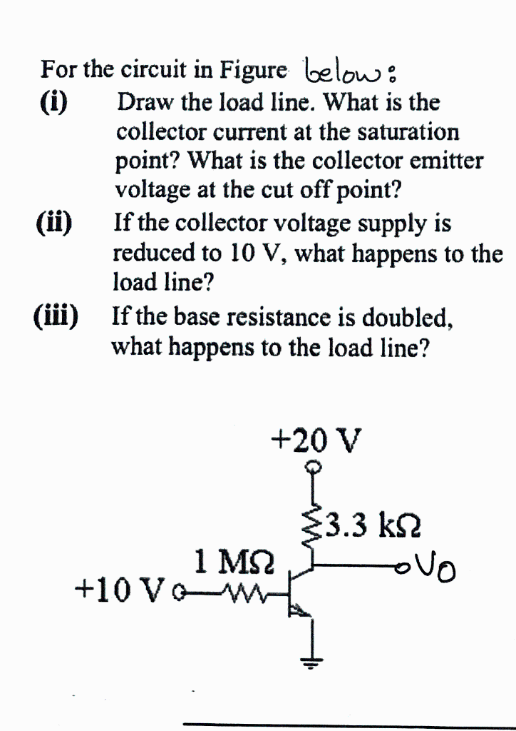 Solved For the circuit in Figure below: (i) Draw the load | Chegg.com